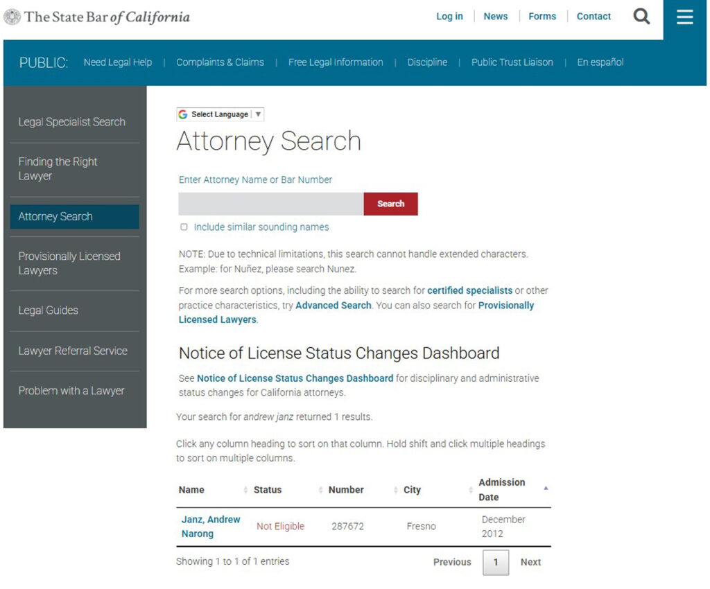 Fresno City Attorney Briefly Ineligible to Practice Law, Cites State ...